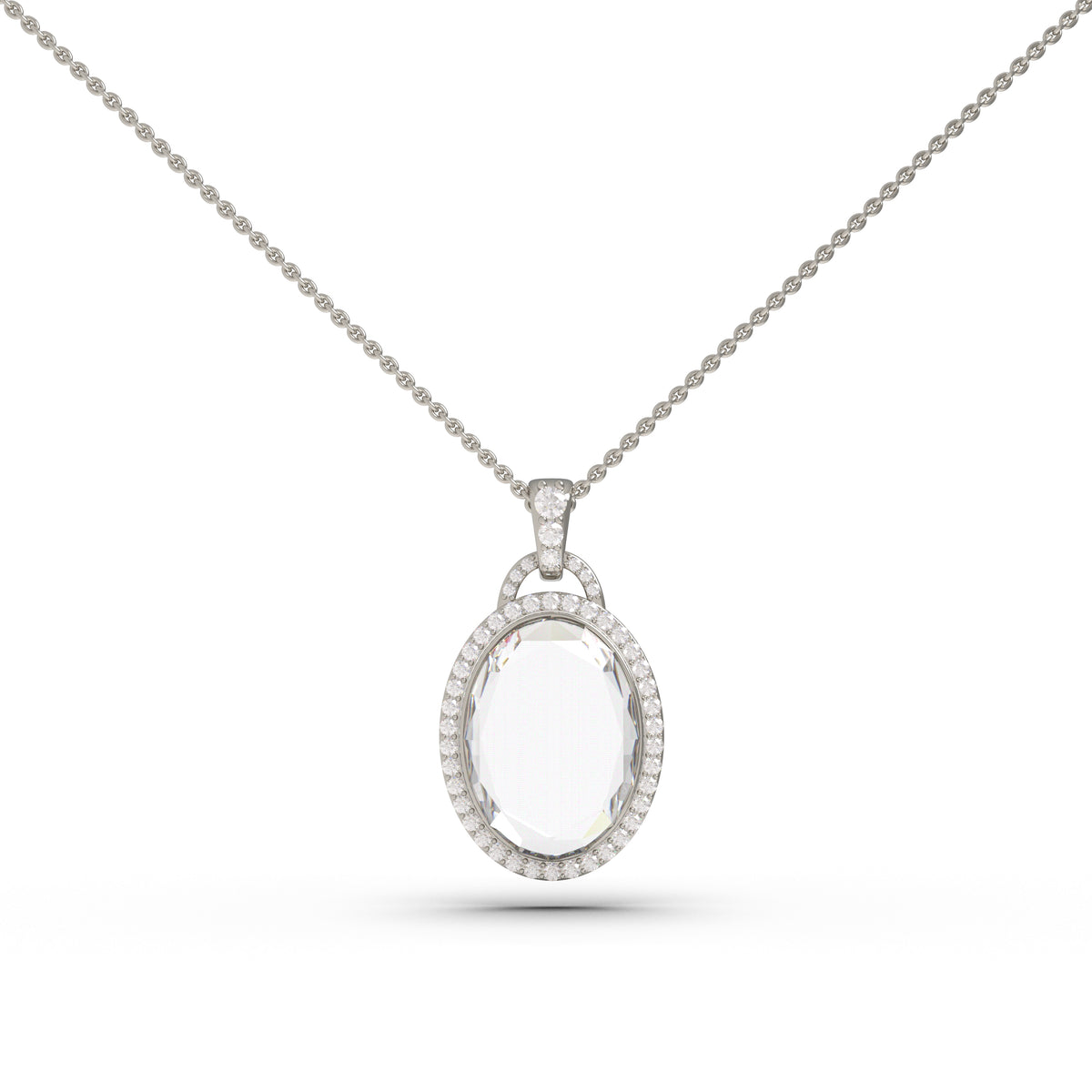 Portrait Cut Pendant Necklace - Oval